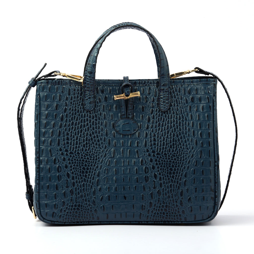 GEORGIA - Navy Blue Croco – Via Venetto