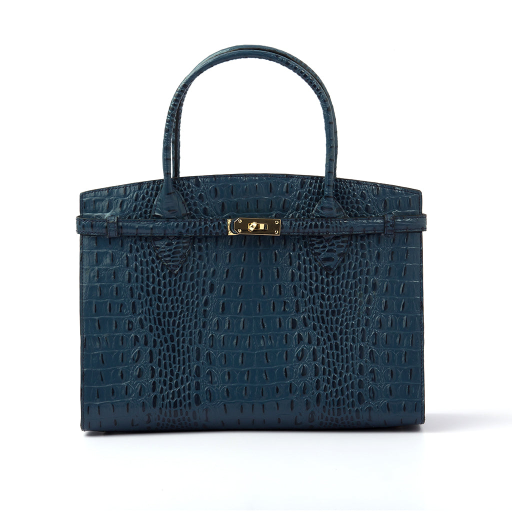 TATIANA - Navy Blue Croco – Via Venetto